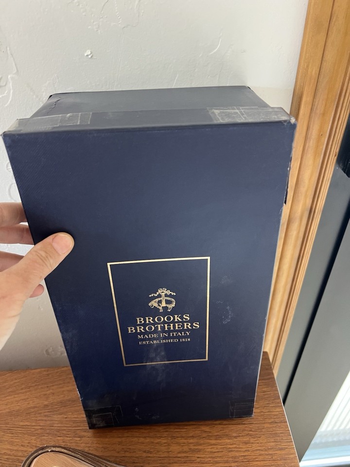 New Brooks Brothers Chestnut Brown Wingtip Shoes 12 Box And Shoe Trees ...
