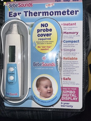 Unisar Bebe Sounds Ear Thermometer Fast Read Memory Compact Kids Baby ...