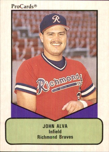 John Alva 1990 ProCards AAA #408 RC Richmond Braves FREE SHIPPING AutographDen | eBay