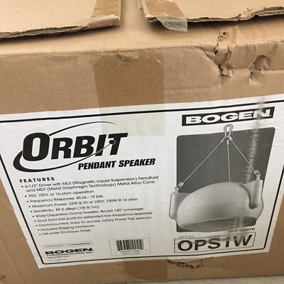 Bogen Orbit OPS1 Pendant Speaker - Passive - Cable - Off-White ...