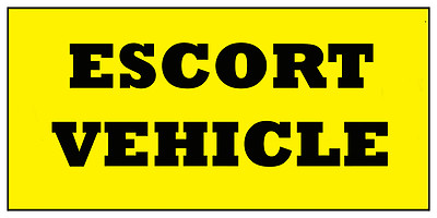 Escort Vehicle Yellow Background Car Door Magnets Magnetic Signs-Qty 2 ...