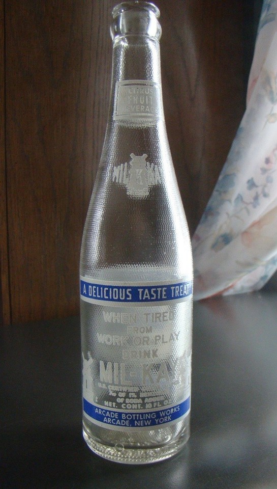 Vintage MIL-KAY NATURALLY GOOD 10 oz. Soda Bottle- ARCADE, NEW YORK | eBay