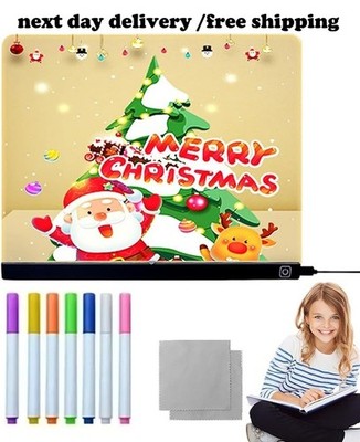 LED Drawing Board with 7 Color Pens – Light Up Acrylic Writing Tablet ...