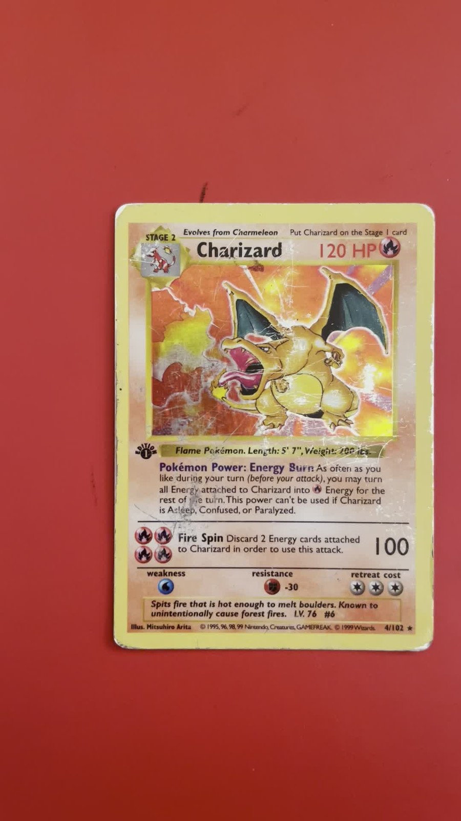 1st Edition Charizard Base Set 4/102 Holo 1999 Pokémon | eBay