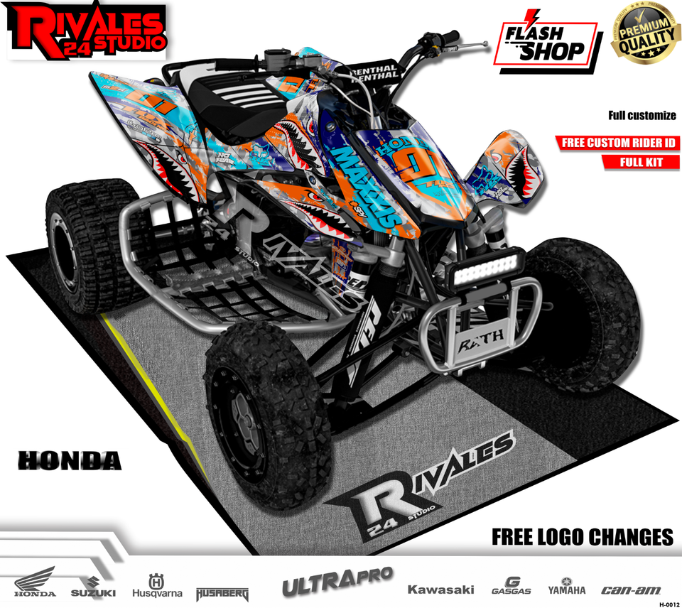 Honda TRX 450R 450ER graphics kit 2004 2005 2006 to 2014 decals ...