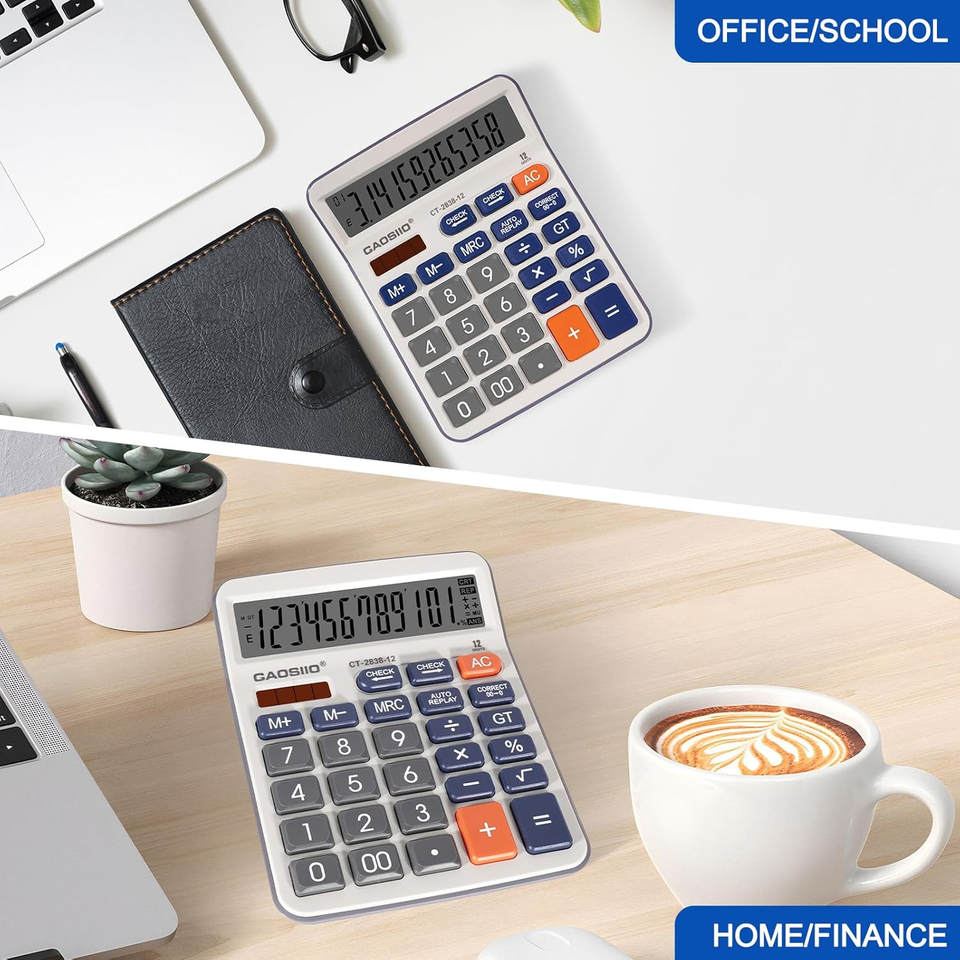 Desktop Calculator, Extra Large 5 Inch LCD Display, Desk Calculator, 12 ...