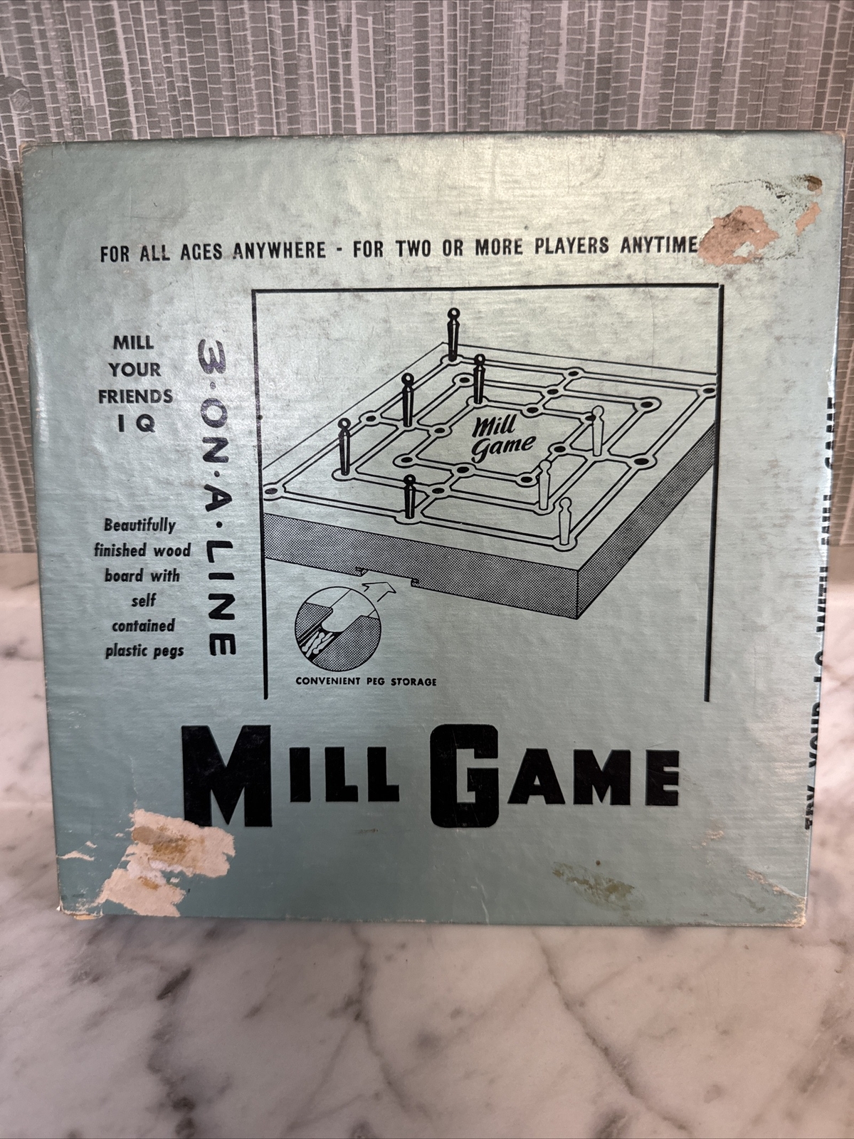 Vintage MILL GAME 3-On-A- Line Board GameWm F. Drueke & Sons 1960s | eBay