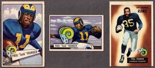 1955 Bowman #38, 1952 Bowman Large #25, 1951 Bowman #112, Tank Younger ...