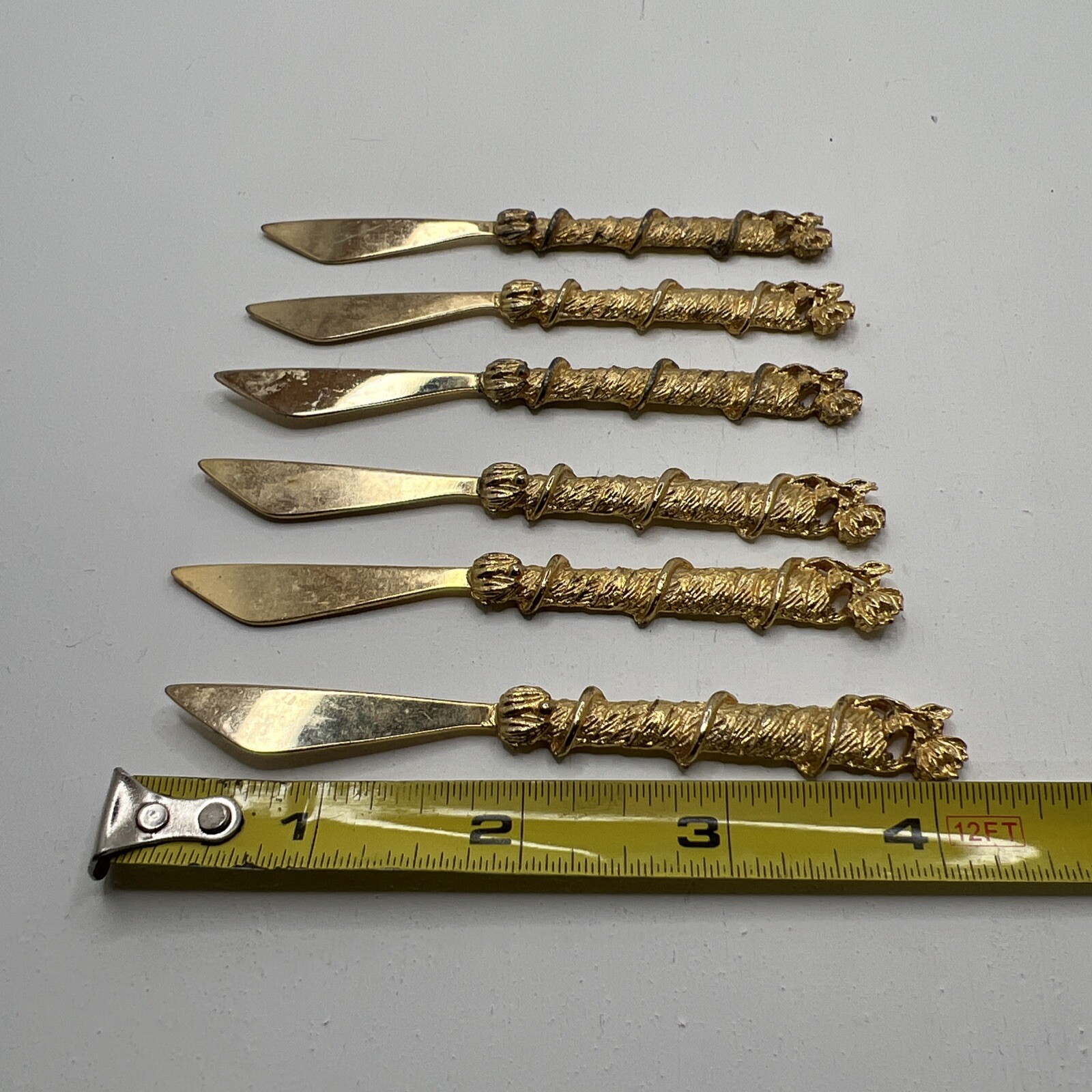 Vintage Set of 6 Gold Plated Florentine Appetizer Knives/Spreaders | eBay