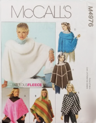 2005 Ponchos 6 Styles Sewing Pattern U-Pick Size XS-XL McCall's 4976 OOP New | eBay