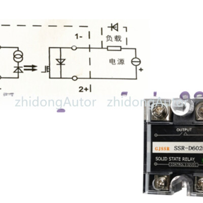 ONE NEW SSR Single Phase Solid State Relay 20A SSR-D6020D 600V DC ...