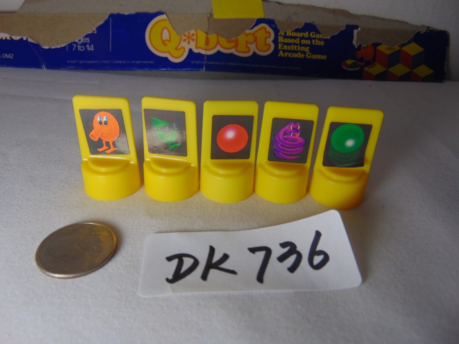 Qbert board game Parker Brothers 1983 Replacement Parts 5 Yellow Pieces ...