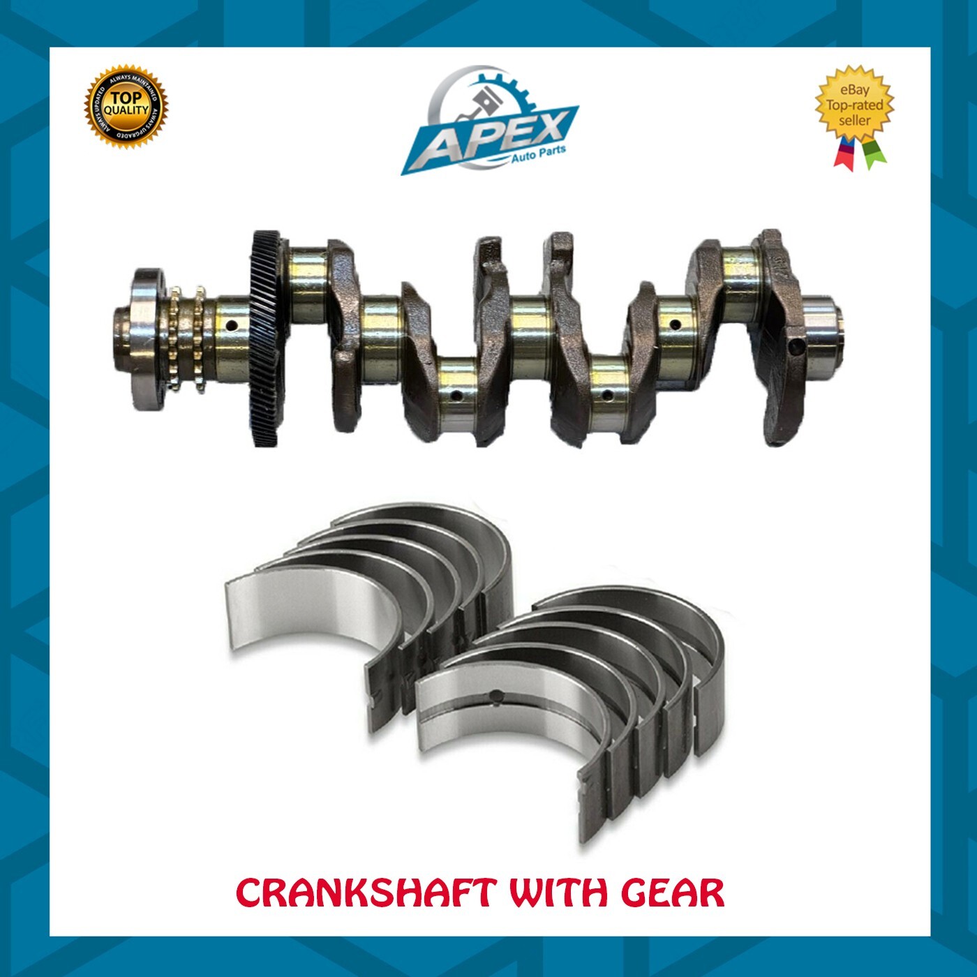 BMW 2.0 N47 ENGINE N47D20 NITRATE CRANKSHAFT WITH GEAR + MAIN & CON ROD ...