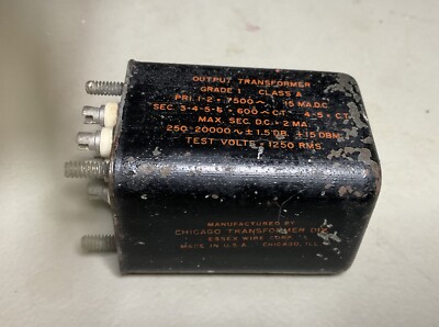 Chicago CTS Single Ended Tube Preamp Line Output Transformer 15Ma Pri ...