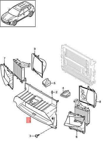 Genuine PORSCHE Cayenne Porsche 92A Air Guide center 95857532350 | eBay