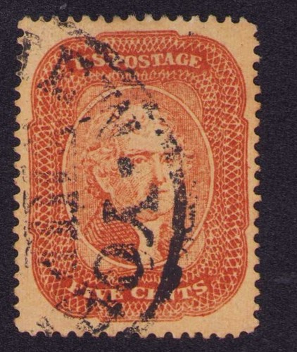 US Scott #27 5¢ Brick Red Jefferson F-VF | eBay