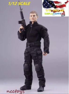 1/12 scale Army Combat BLACK Uniform For 6'' Mezco ANT Figure MixMax ...