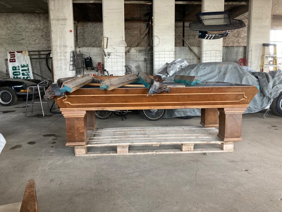 Antique Brunswick Pool Table ready to move and refelt 96" by 54" | eBay