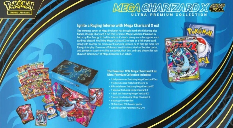 Pokemon TCG Mega Charizard X ex Ultra Premium Collection UPC CONFIRMED x5 | eBay