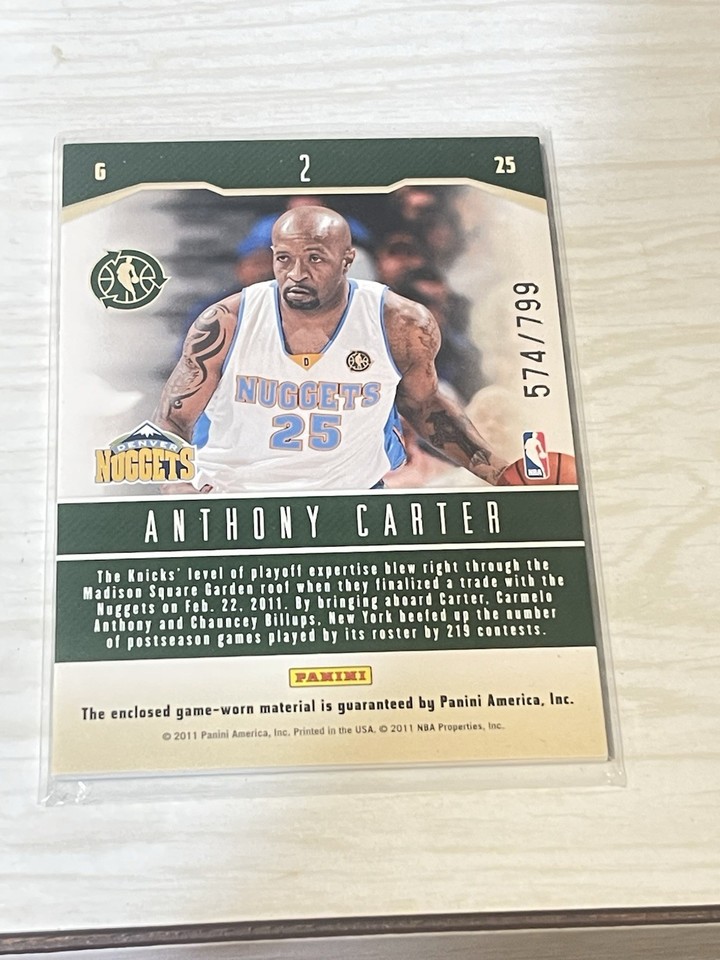 2010-11 Panini Season Update - Green Week Jerseys Anthony Carter #2 / ...