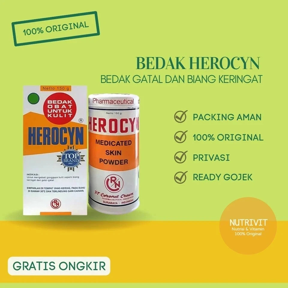 Herocyn Medicated Skin Powder Prickly Heat Sunburn Insect Bite Itchy ...