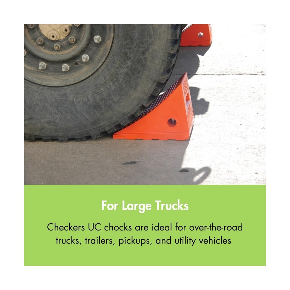 Checkers One Large Wheel Chock for 32-46" Tires, Heavy Duty Wheel ...