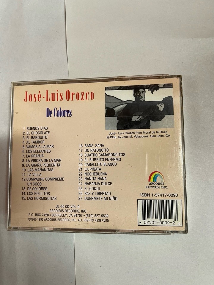 Jose-Luis Orozco – De Colores Latin American Folk Songs for Children CD ...
