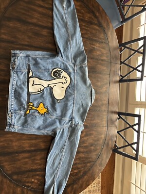 snoopy woodstock Jean Jacket American Toons (Vintage The Peanuts Gang ...