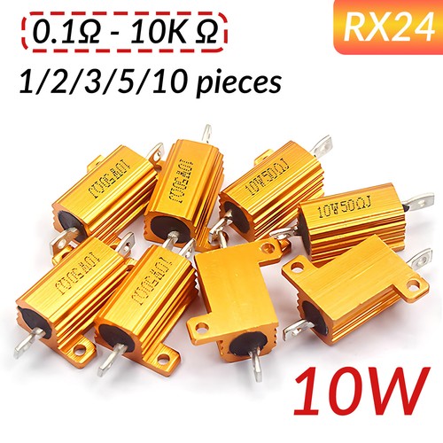 10W Watt High Power Golden Aluminium Load Metal Resistor Wire Wound 0.1 ...