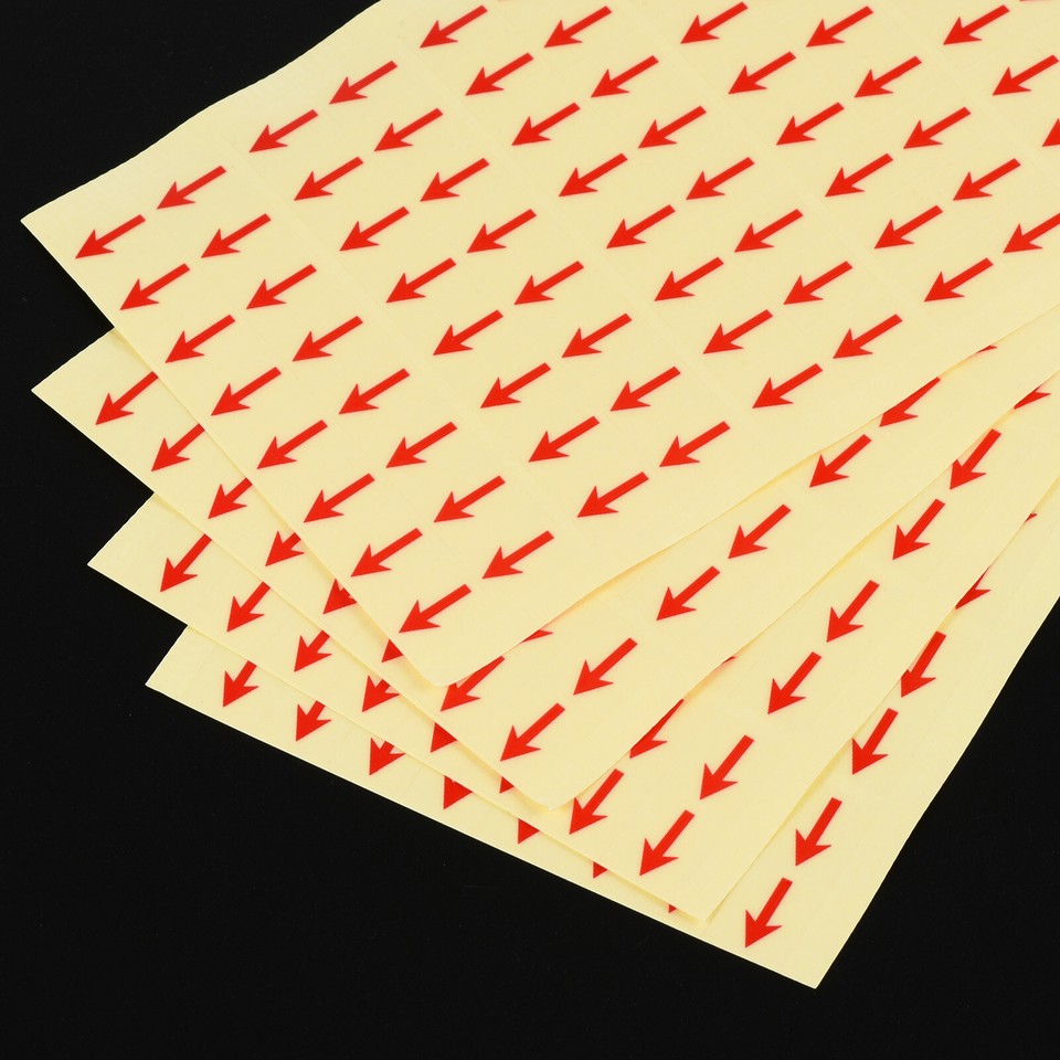 4Set/320Pieces 0.5x0.4" Long Arrow Sticker PET Inspection Indicator ...