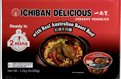 ICHIBAN Roast Beef Sauce Noodles 6 x 200g, Real Australian Meat 2min ...