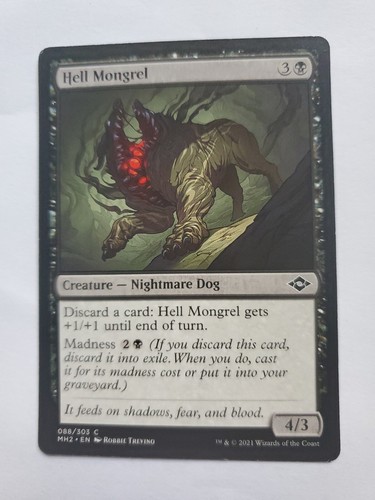 MTG Magic The Gathering Card Hell Mongrel Creature Nightmare Dog Black ...