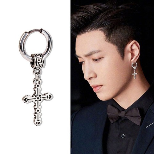 Unisex Cross Drop Earring Punk Skull Cartilage Earrings Fashion Ear ...