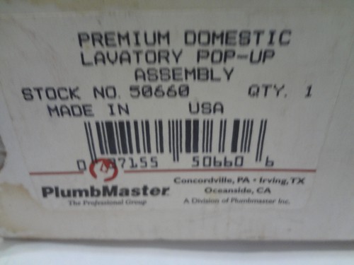 PlumbMaster Premium Domestic Lavatory Pop-Up Assembly #50660 | eBay