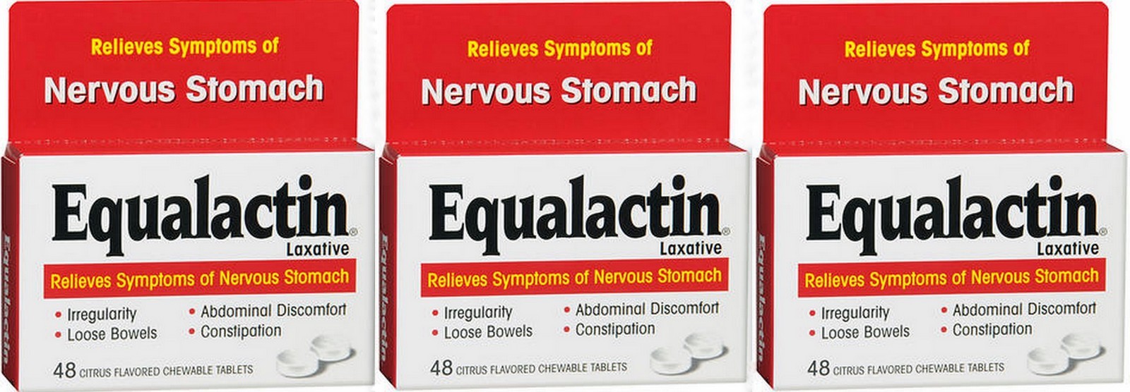 Equalactin Laxative Chewable 48 Tablets ( 3 pack ) ^^ 38485000277| eBay