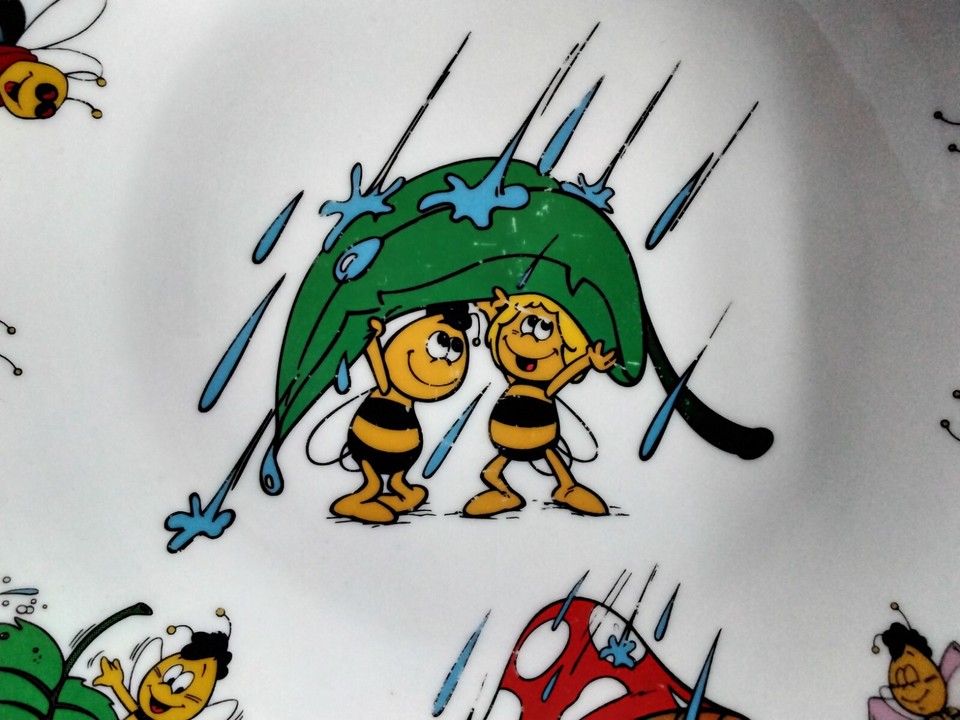 Die Biene Maja Porzellan 3-tlg. Kinder-Geschirr Teller Schälchen Tasse ...