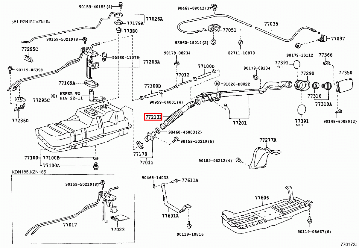 Genuine Prado VZJ95 RZJ95 LJ95 KZJ95 1KZ 3L 3RZ 5VZ Fuel Tank Filler ...