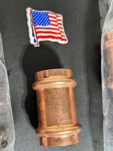 LOT 0F 10 - 1" NIBCO NO STOP PROPRESS COPPER PRESS COUPLINGS VIEGA ...