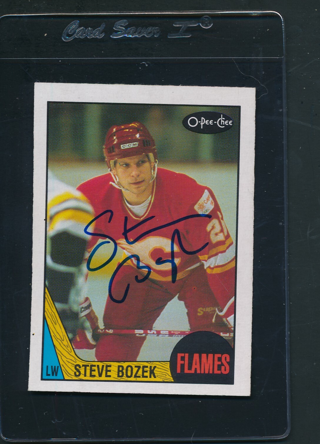 1987/88 O-Pee-Chee #216 Steve Bozek Flames Signed Auto *C1142 | eBay