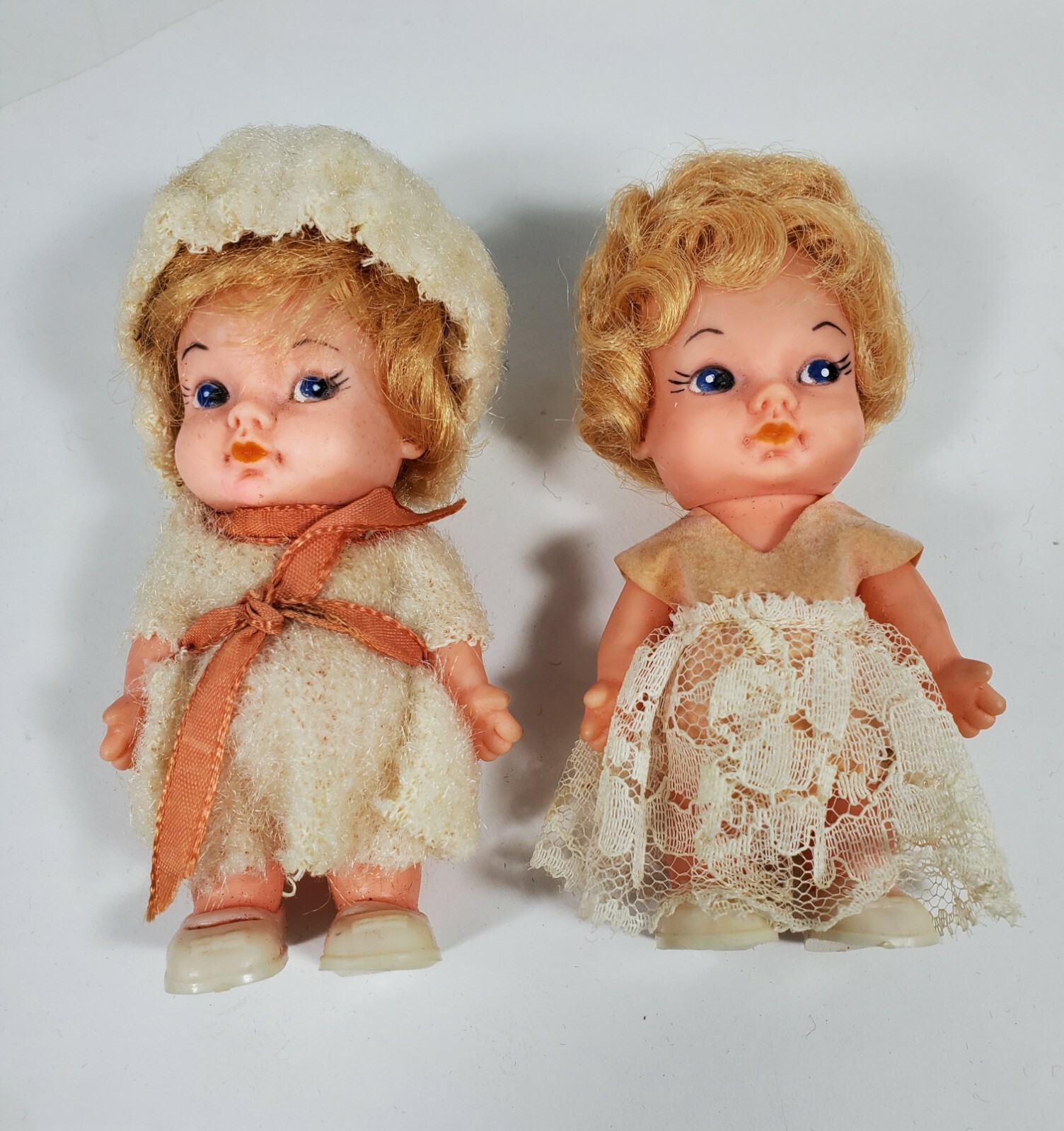 7 Vtg EEGEE Rubber Miniature Chubby Dolls mostly Original Clothing ...