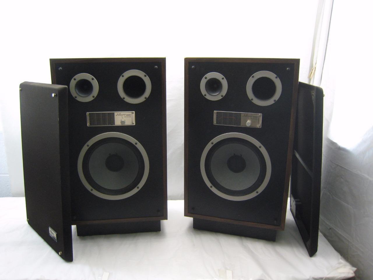Vintage Zenith Allegro Model 3000 Retro Stereo 2-Way Speaker Set AS-IS ...