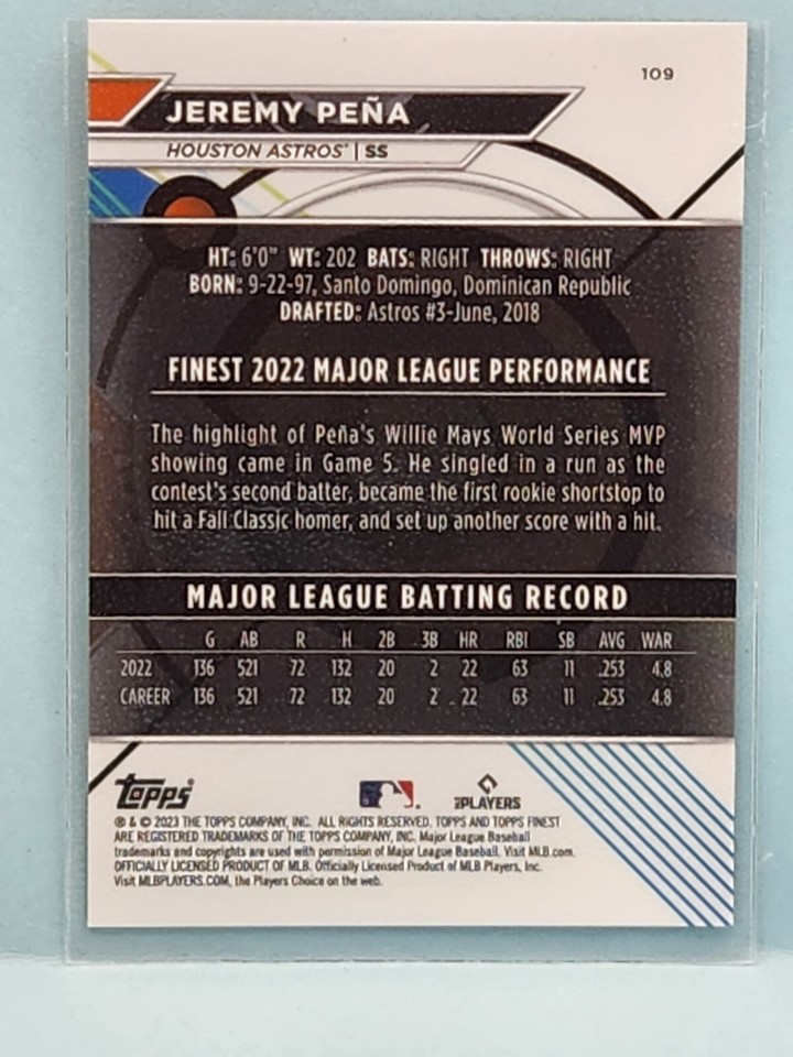 2023 Topps Finest Jeremy Pena GOLD MINI DIAMOND #2/50 Houston Astros | eBay
