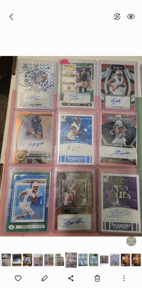 NFL 17 Card Auto Lot: Elijah Moore, Shakir, Manningham, Metchie III ...