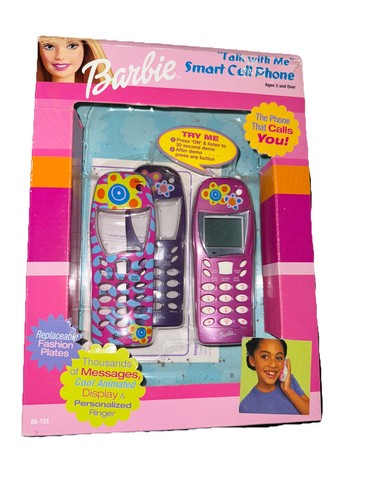 Y2K 2001 Barbie "Talk with Me" Smart Cell Phone Toy w/Face Plates ...