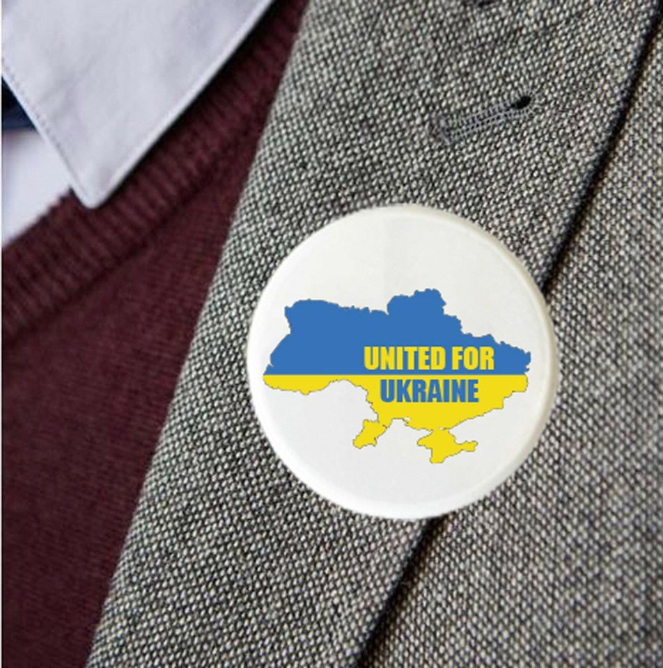 United with Ukraine Badge, Pin Button badge, united against war, Chest ...