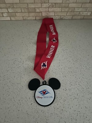 Disney Cruise Line DCL WINNER Mickey Mouse Lanyard Medal Medallion Red ...