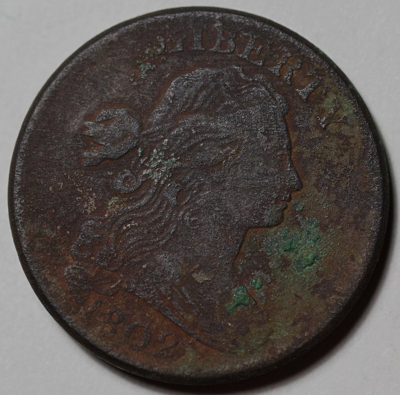 1802 Draped Bust Large Cent - With Stems - Corrosion - US 1c Copper ...