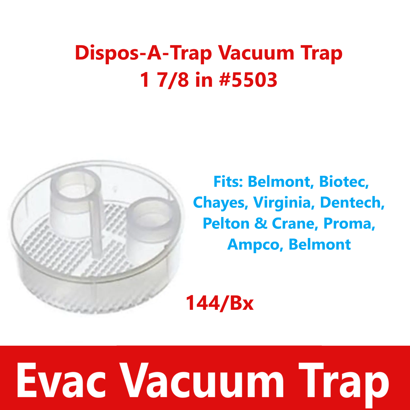 Dental Dispos-a-Trap Model 5503 Evacuation Traps Belmont, Biotec ...
