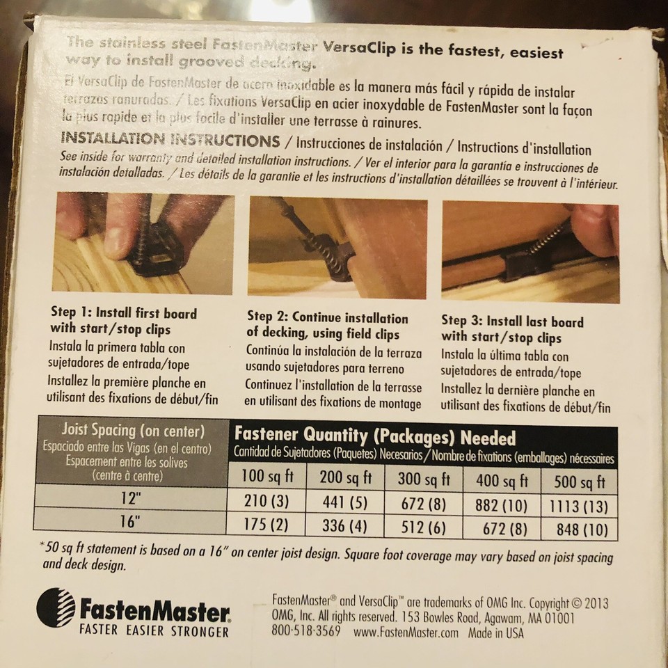 VersaClip 50-sq ft Coverage Black Hidden Deck Fasteners | eBay