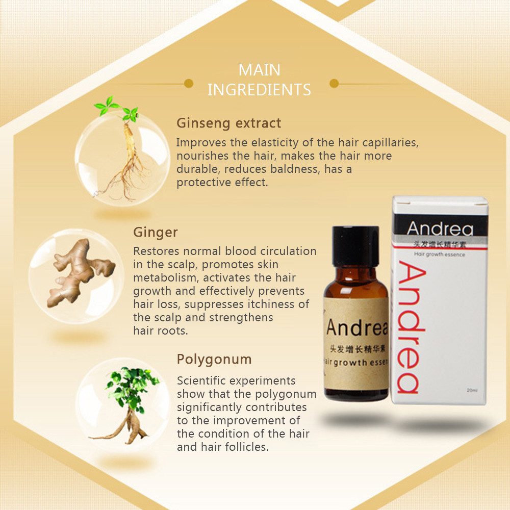 Andrea Hair Regrow Oil Growth Ginger Essence Hair Loss Serum Treatment ...